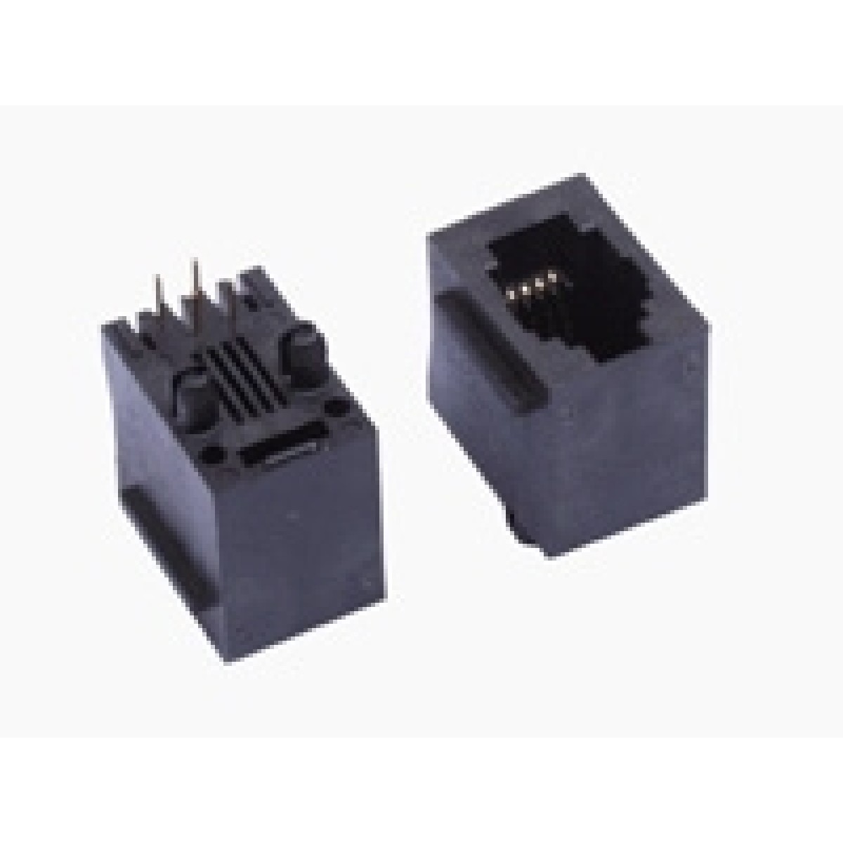 RJ14 Modular fatning 4/4 for print 180º - Cypax - elektronik komponenter